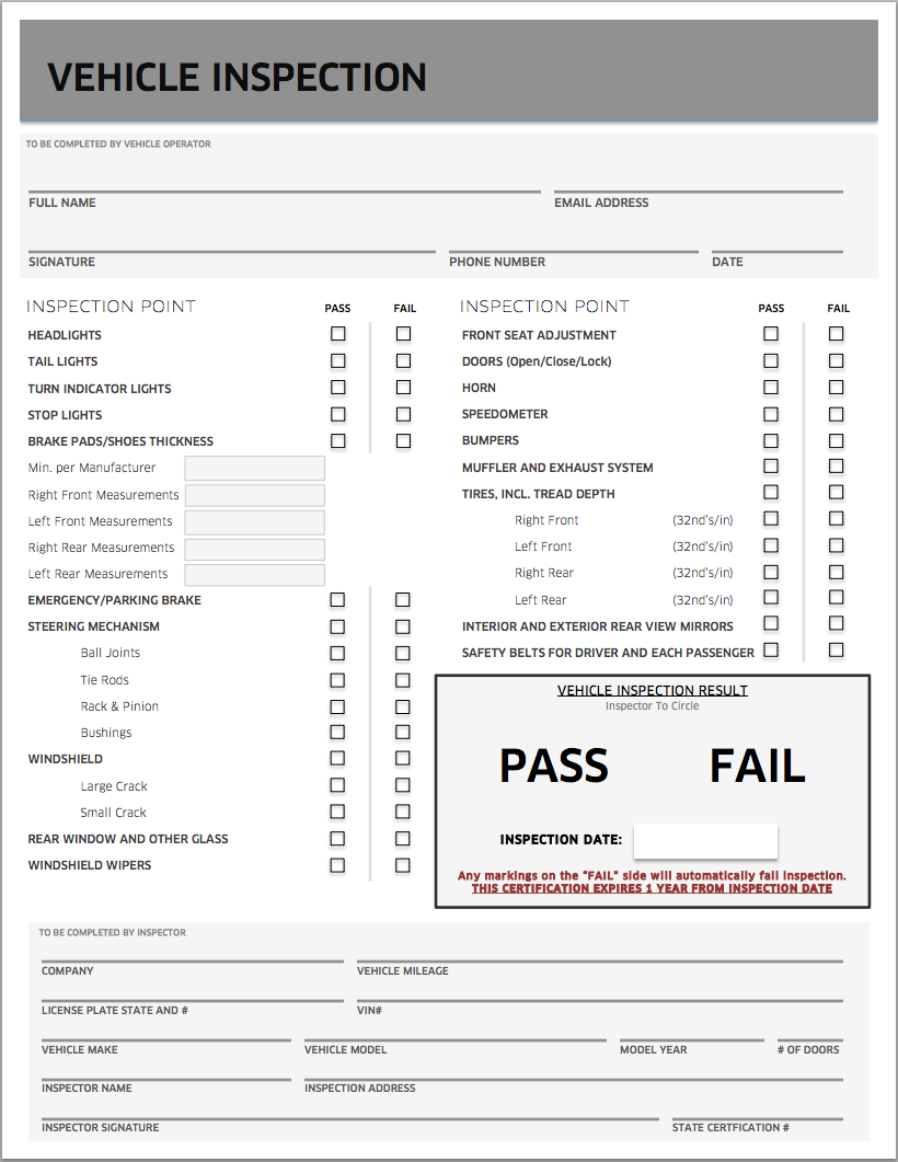 Uber Safety Inspection Form How To Download pdf And Print 3 By